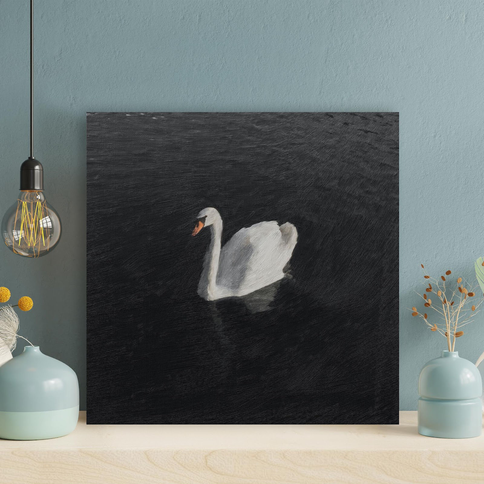 Gracie Oaks White Swan Close-Up Photography - 1 Piece Rectangle Graphic ...