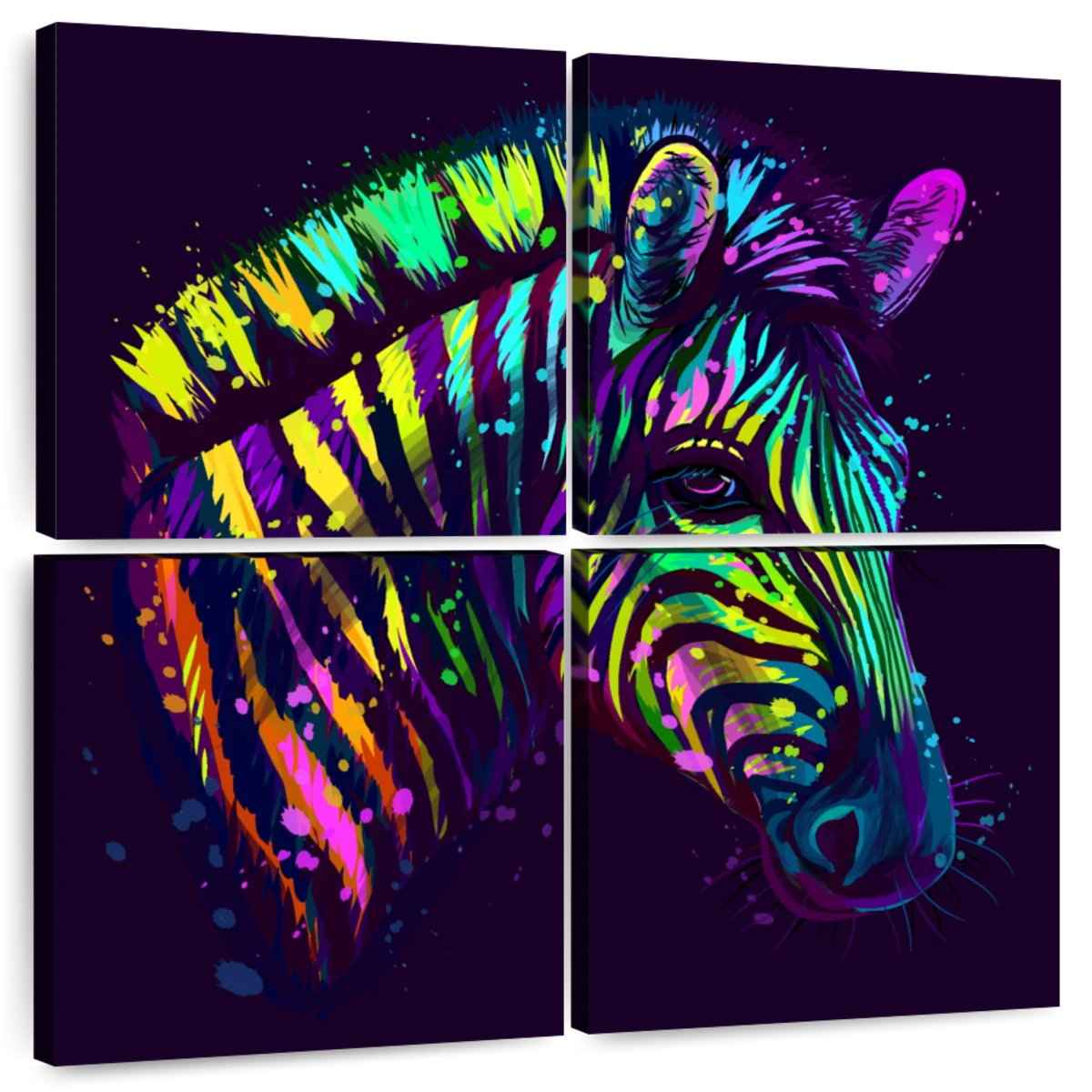 Ebern Designs Brampt Neon Striped Zebra | Wayfair
