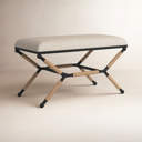 Birch Lane™ Pippa 36" Metal Upholstered Backless Campaign Bench with ...