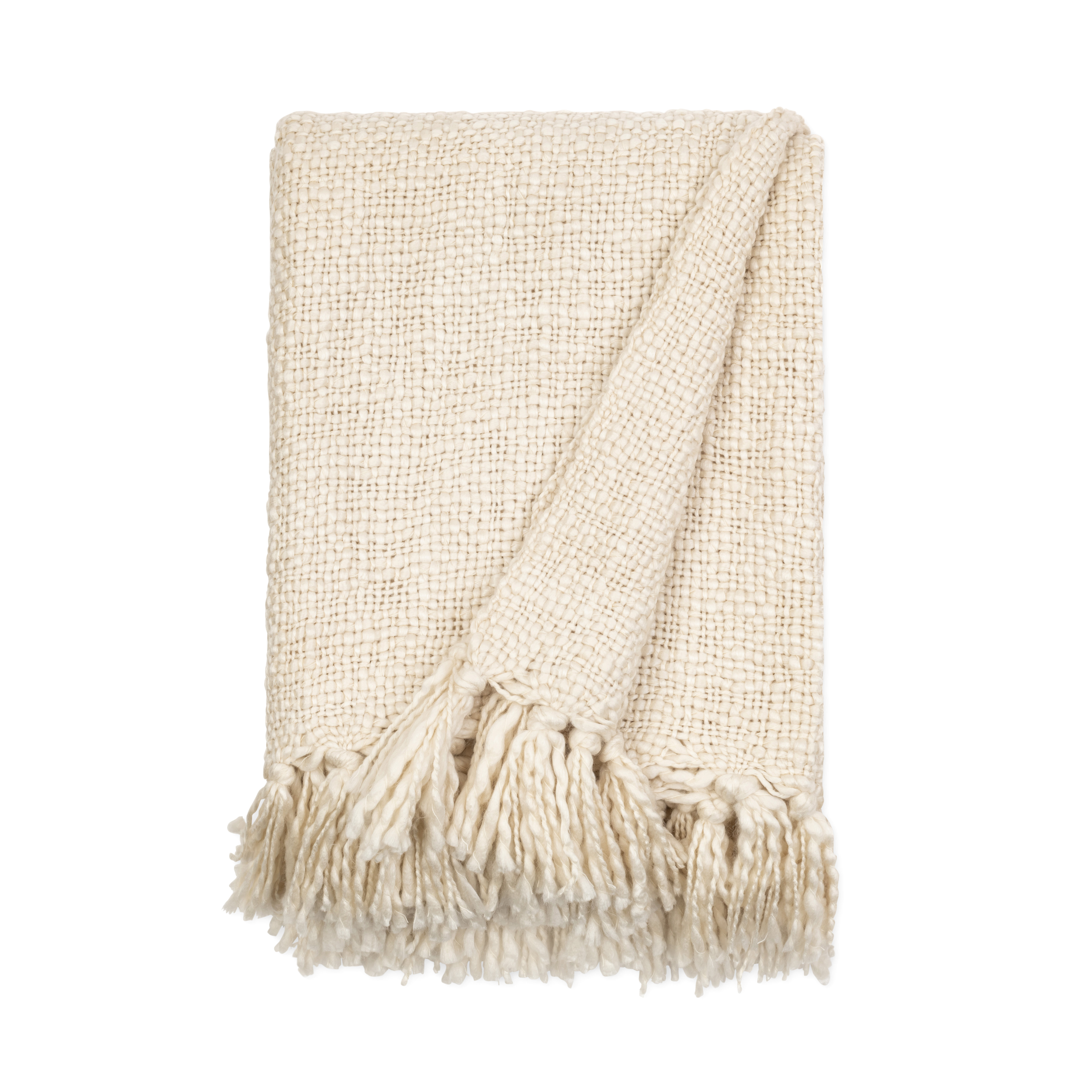Becky Cameron Basketweave Fringe Throw Blanket & Reviews | Wayfair