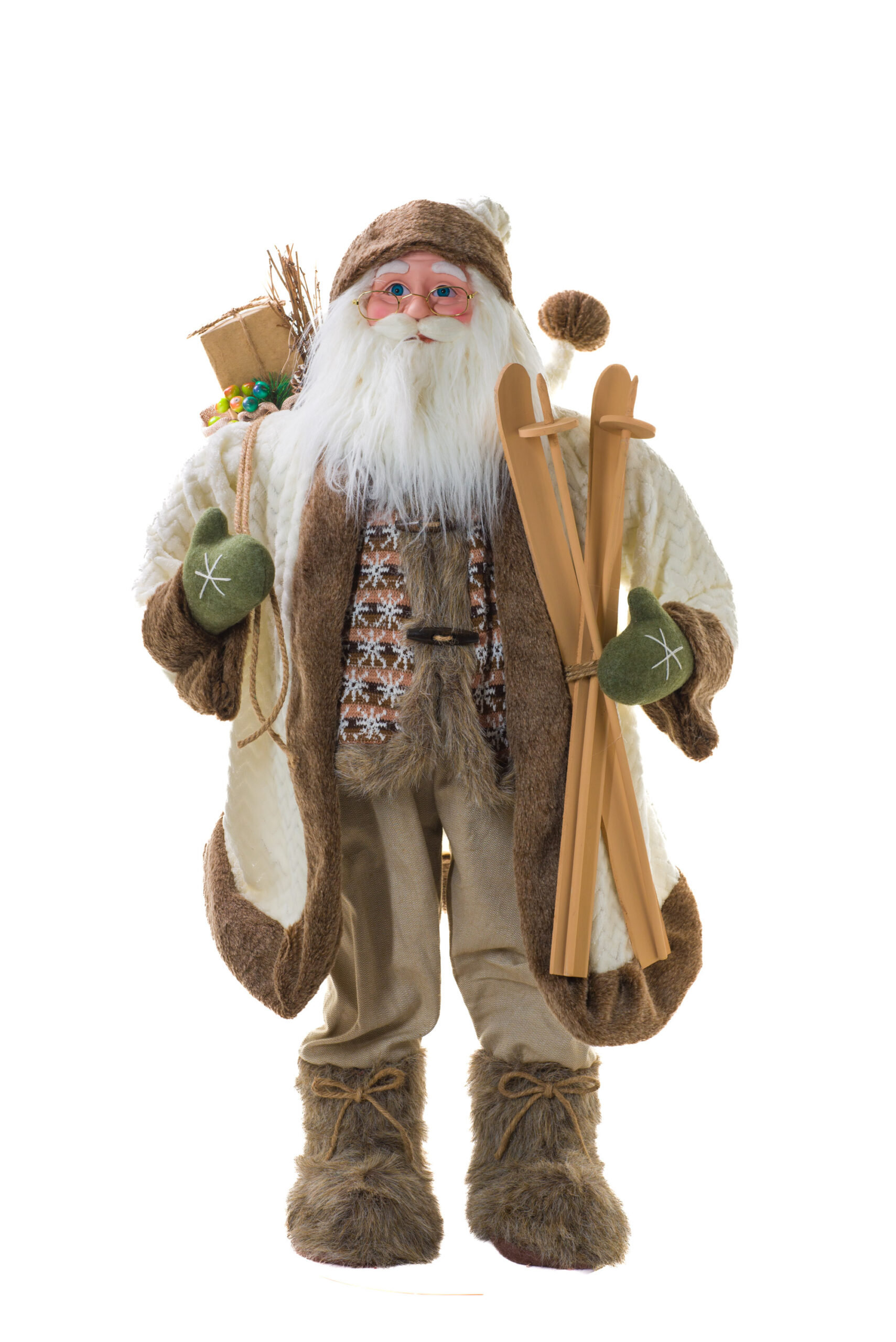 The Holiday Aisle® Ivory Standing Furry Santa Claus - Wayfair Canada