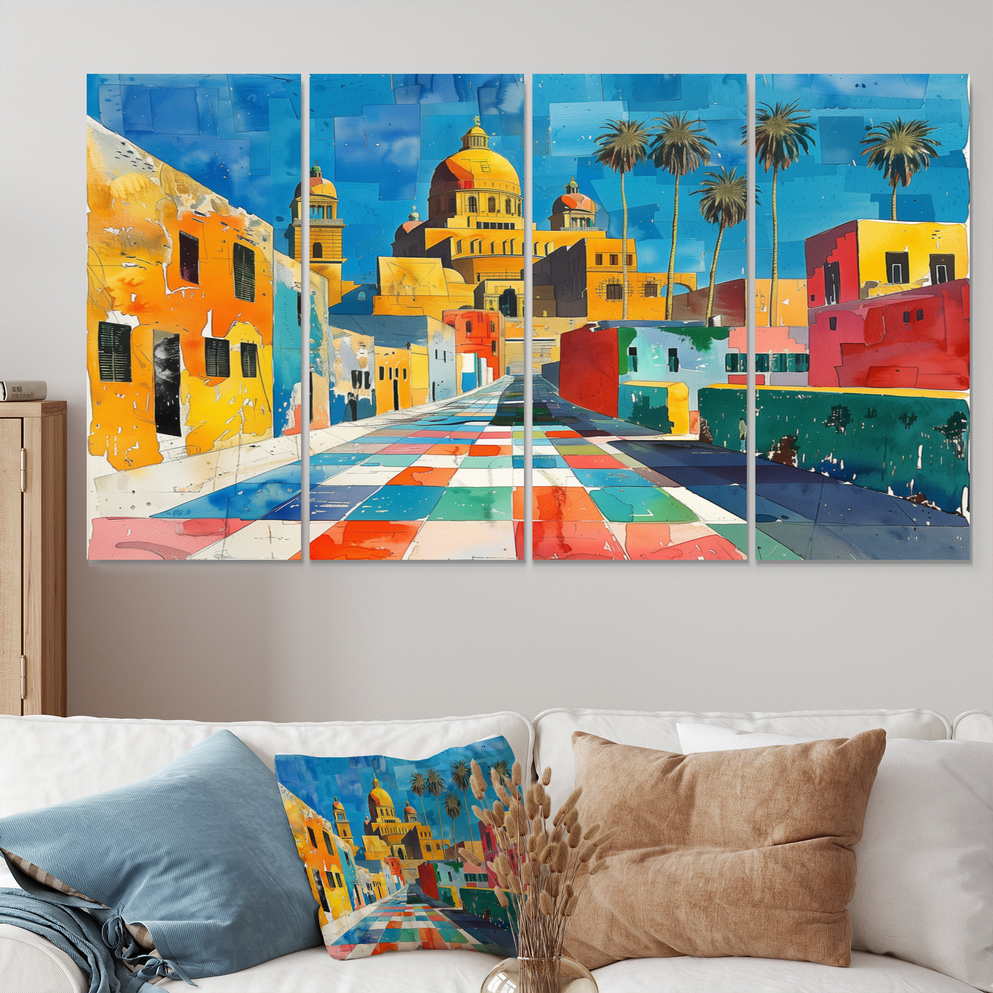 Bay Isle Home™ Cairo Egypt City Landscape In Summer II - City Buildings Wall Decor Set | Wayfair