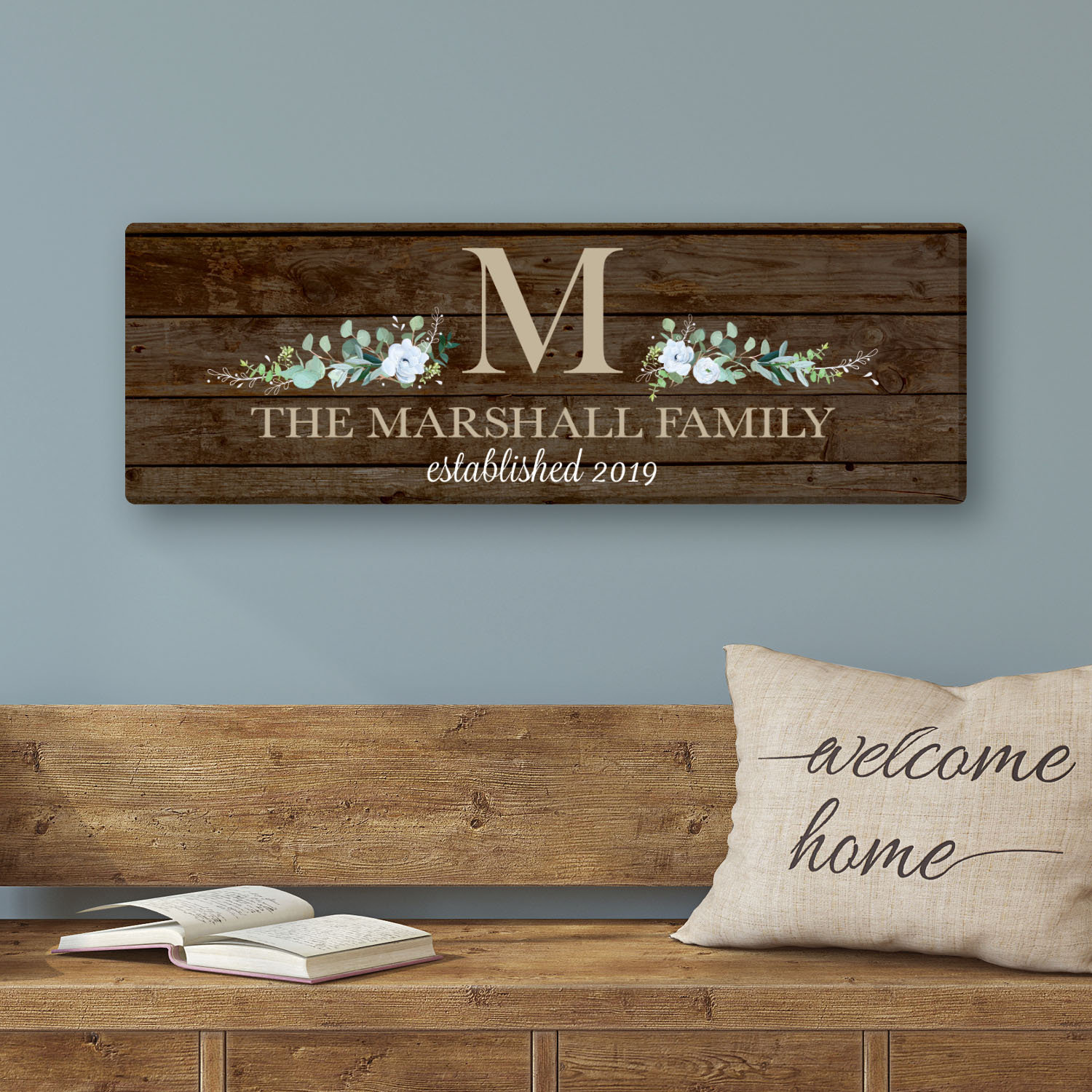 Trinx Family Initial With Flowers - Wrapped Canvas Textual Art Print ...