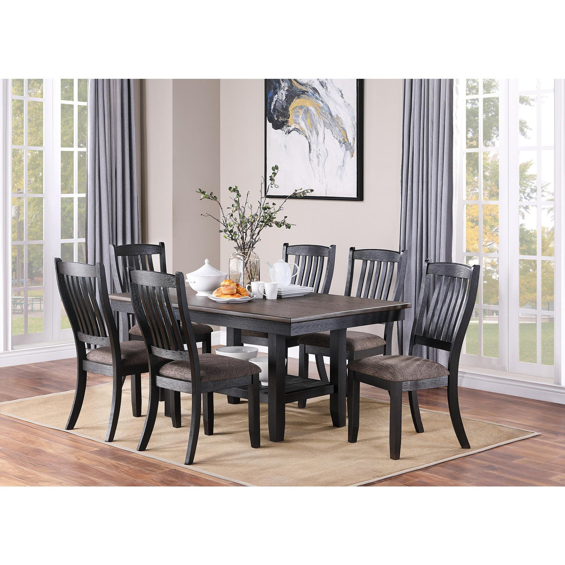 Wildon Home® Transitional Dining Room 7pc Set | Wayfair