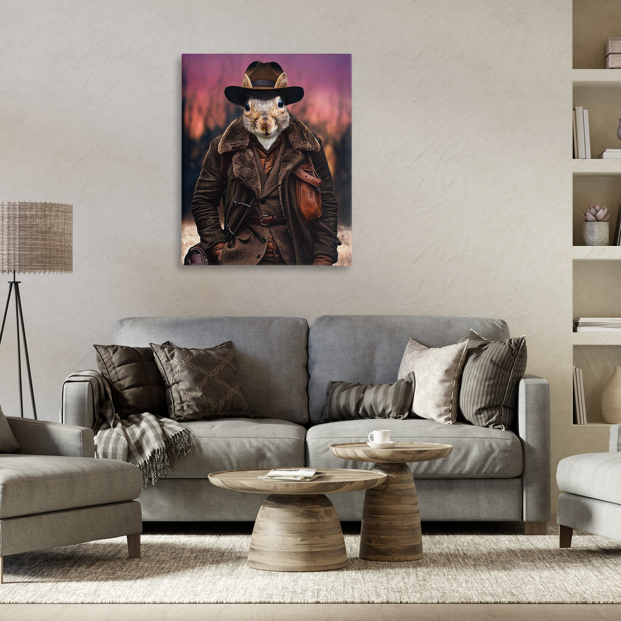 Trinx Classic Squirrel Fashion Canvas Wall Art by Karen Burke | Wayfair