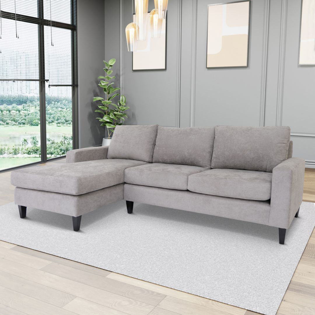 Latitude Run® Aeddan Modern Grey L Shaped Sectional Sofas Couches for ...