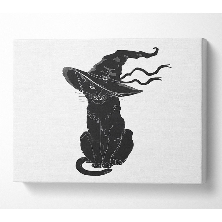 ClassicLiving Black Cat Witches Hat - Wrapped Canvas Art Prints ...