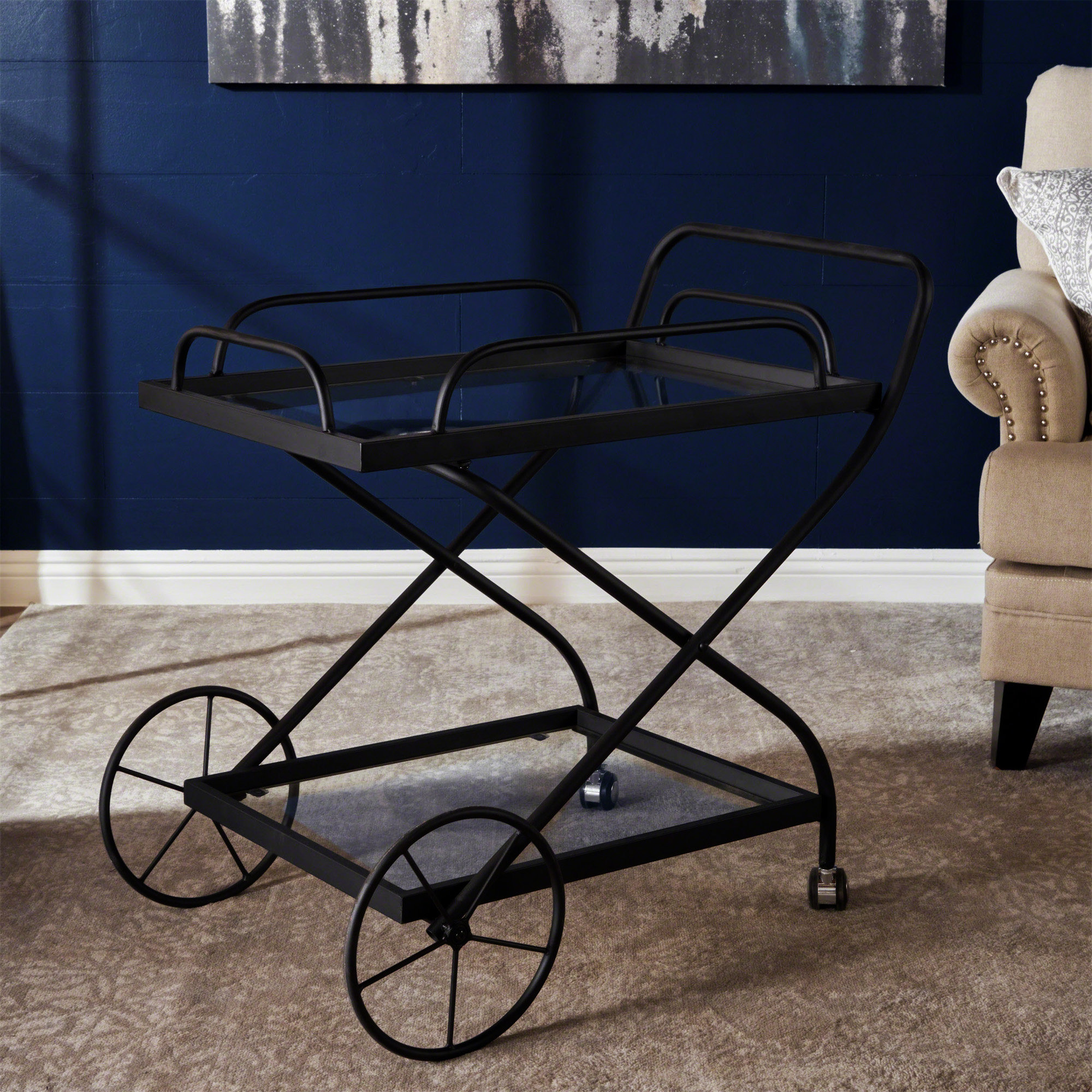 Latitude Run® Bar Cart(No Include Stool) | Wayfair