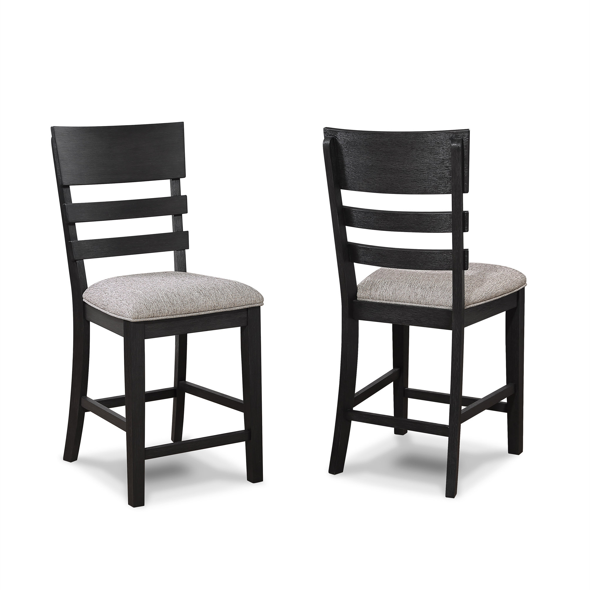 Red Barrel Studio® Counter Height Chair Upholstered Seat Ladder Back ...