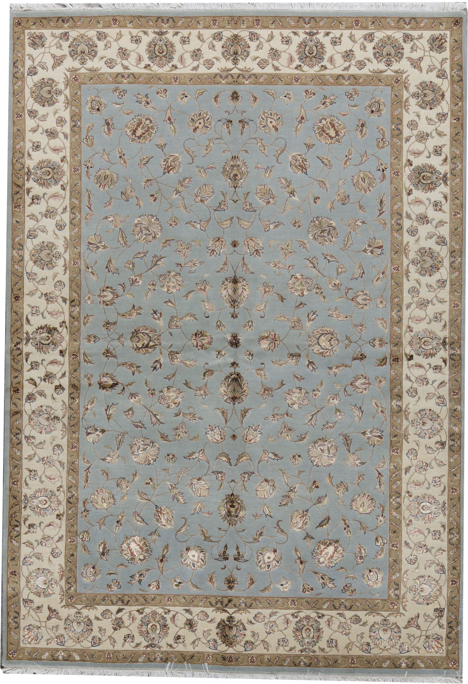 Bokara Rug Co., Inc. Hand-Knotted High-Quality Light Blue and Ivory ...