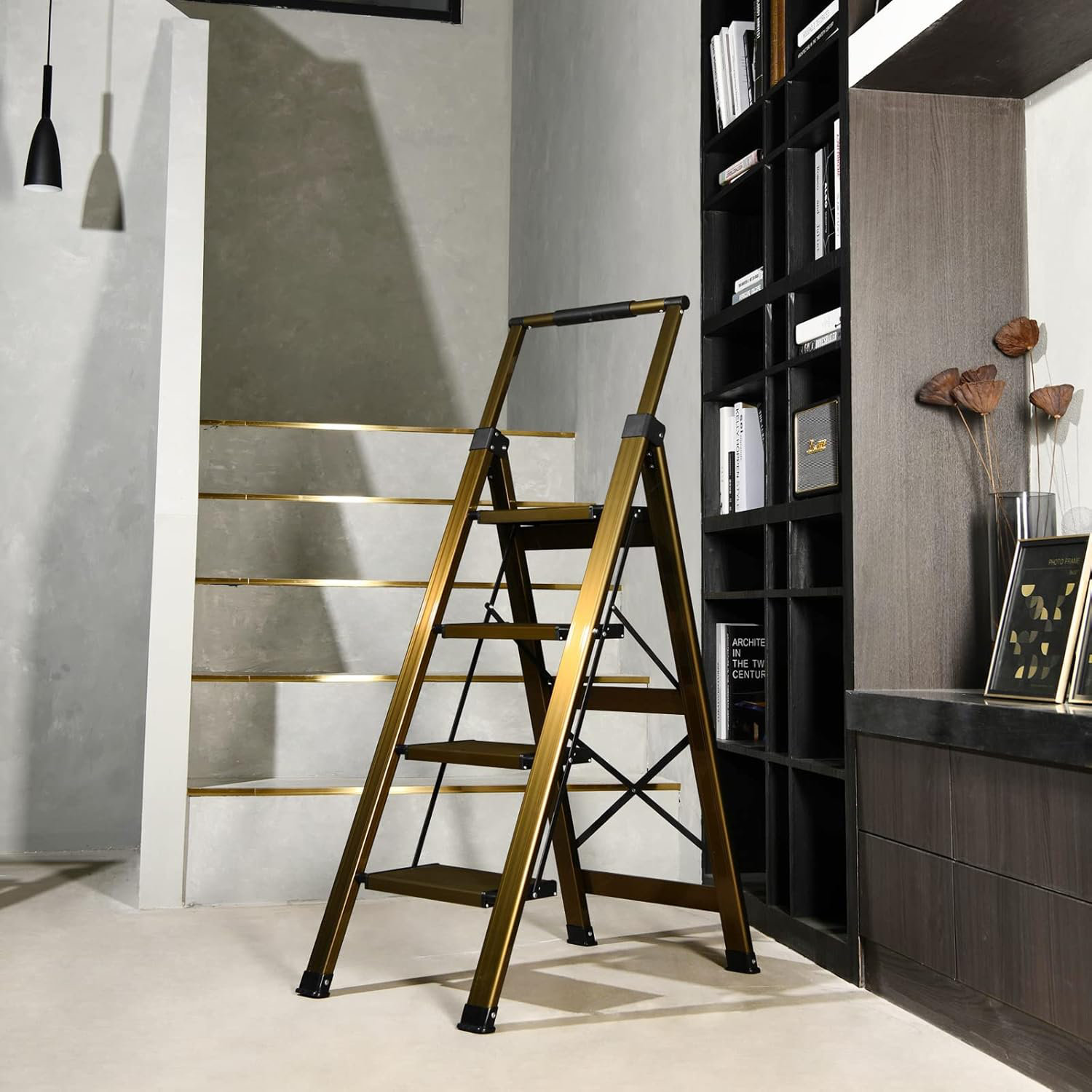 WFX Utility™ 4 Step Ladder, Aluminum 4 Step Stool With Retractable ...