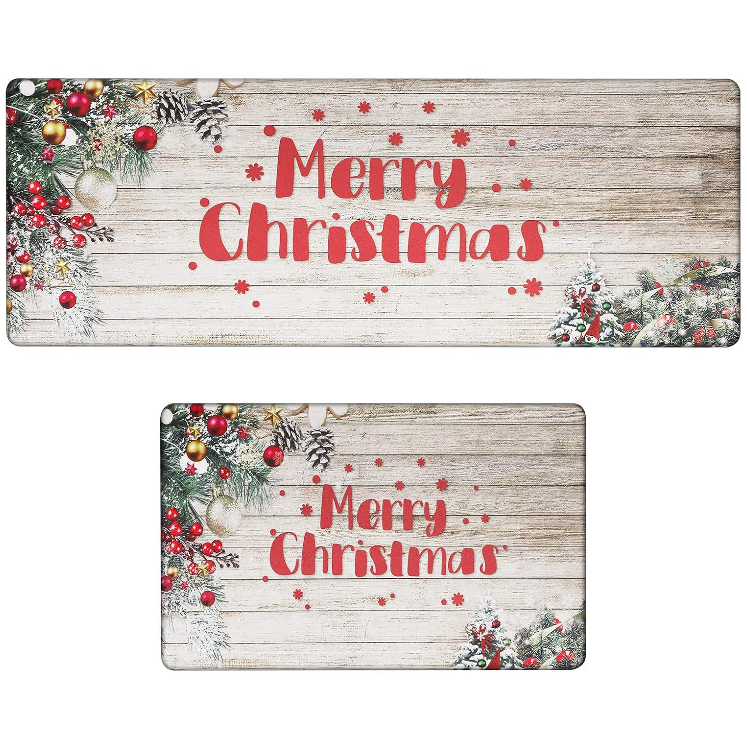 One Allium Way® Christmas Kitchen Rugs Set of 2 pieces, Non Slip Anti ...