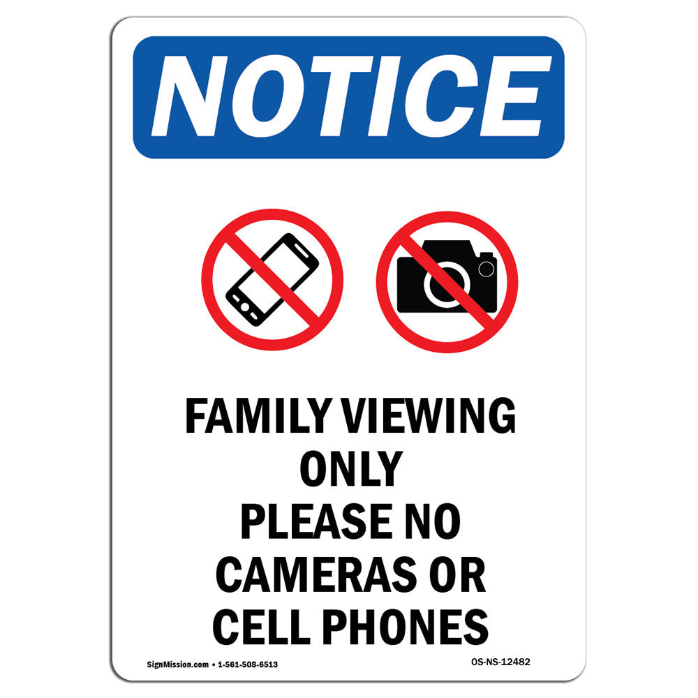 SignMission OSHA Notice - Family Viewing Only Sign With Symbol | Heavy ...