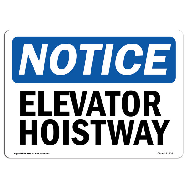 SignMission Elevator Hoistway Sign | Wayfair