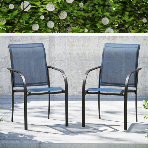 Blue Patio Dining Chairs You'll Love | Wayfair