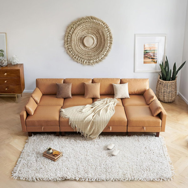 Hokku Designs 128'' Sleeper Sofa Couch, Large Sofa Bed with Storage ...