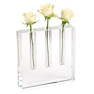 Orren Ellis Teniah Square Block Optical Crystal Vase | Wayfair