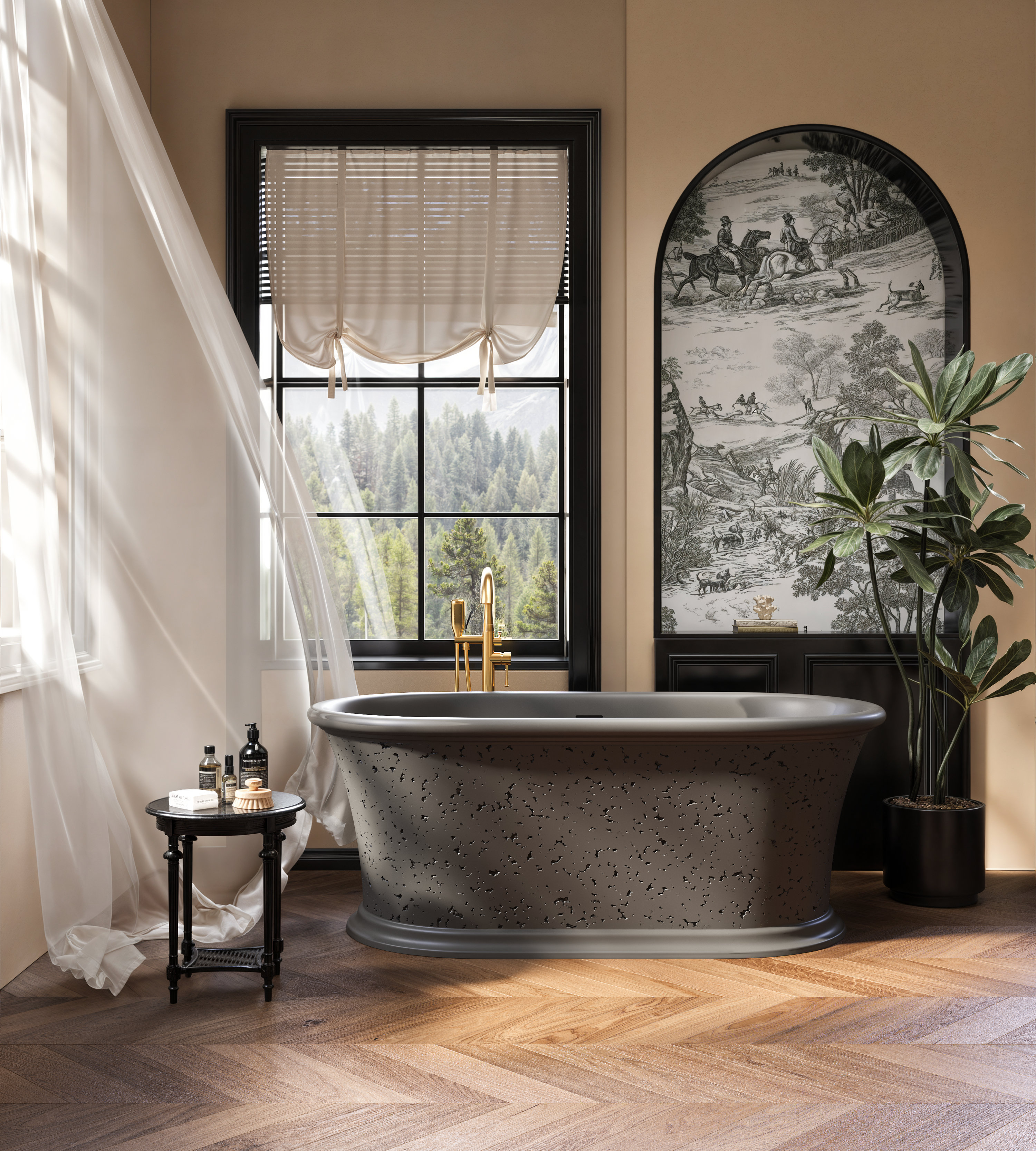 HOME ART 60" X 30" Classic American Style Solid Surface Freestanding ...