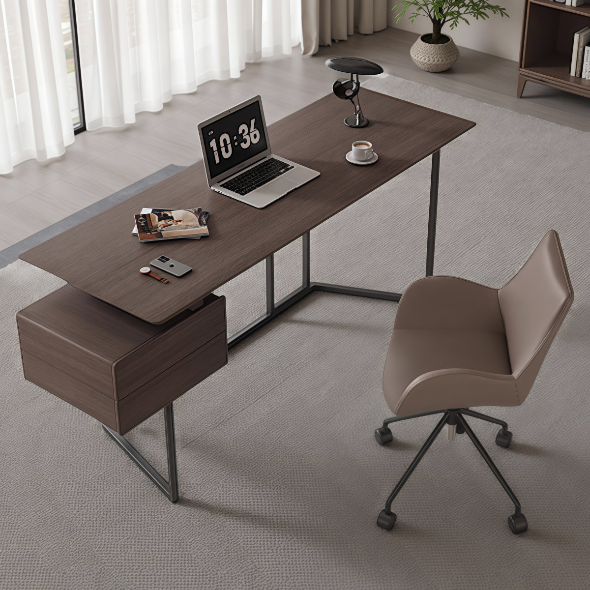 George Oliver Modern Solid Wood Desk Fully Assembled Office Sets | Wayfair