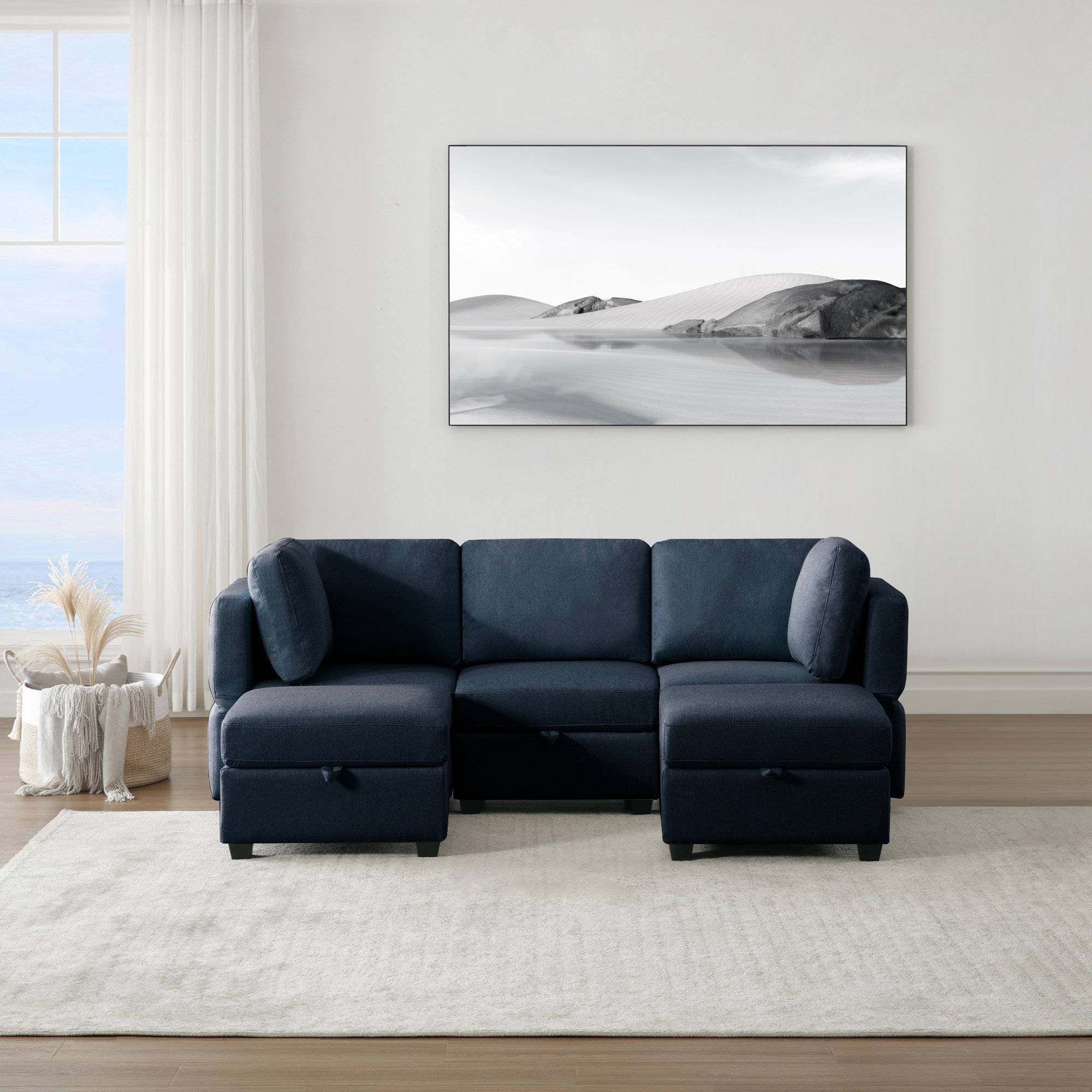 Latitude Run® Reversible Sectional Sofa Modern Modular Sectional Couch ...