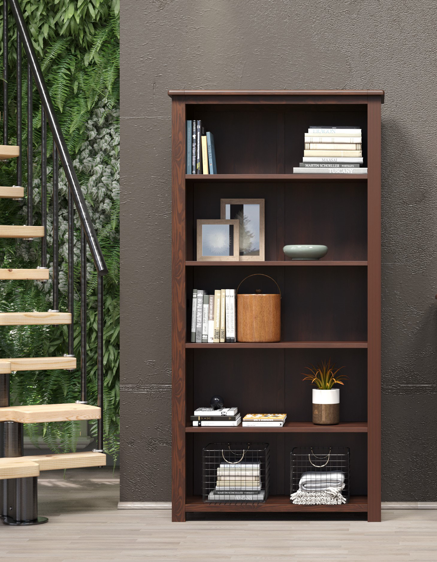 Union Rustic Somerville Bookcase, 5 shelf & Reviews | Wayfair.co.uk