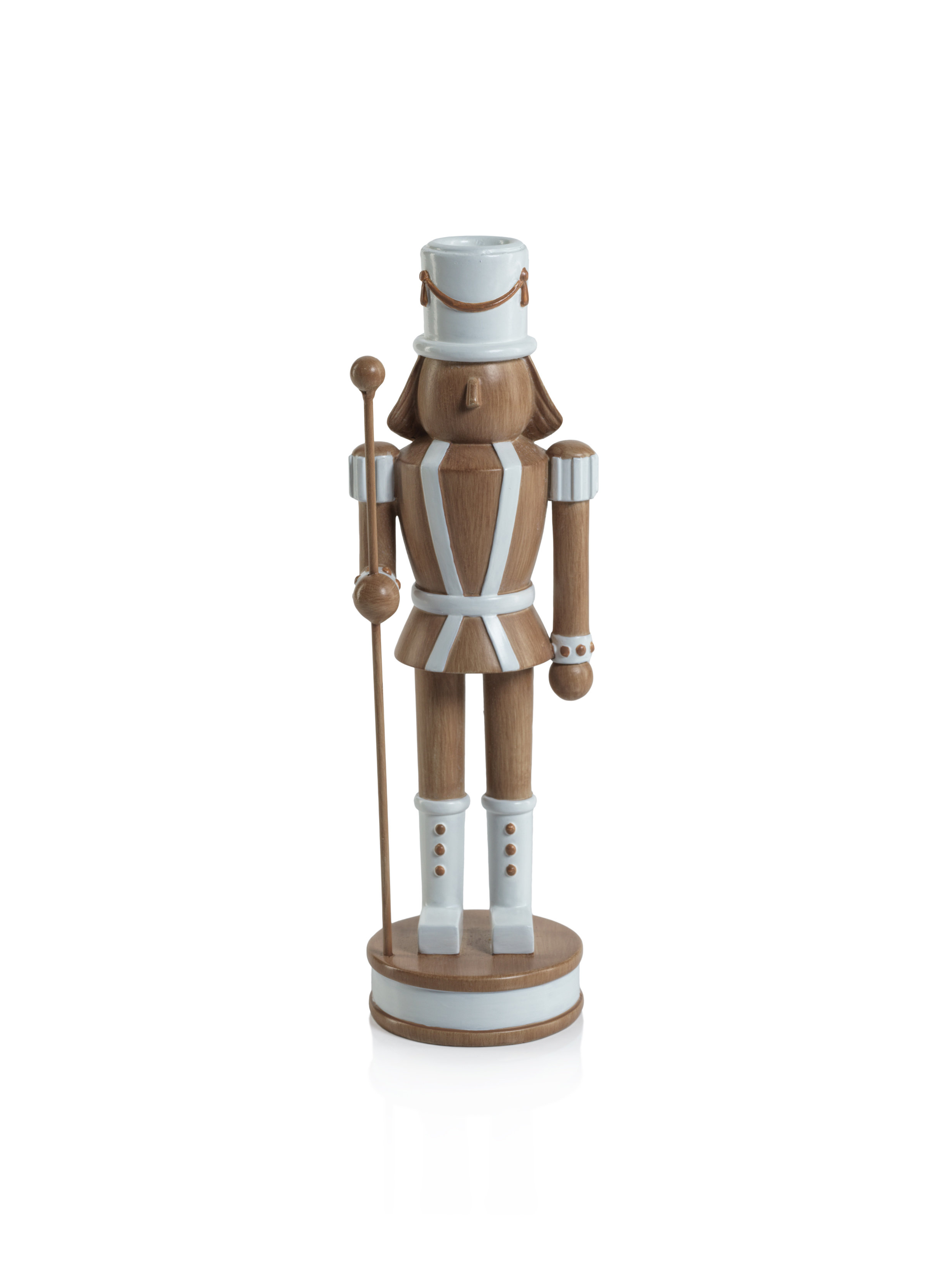 Birch Lane™ Erie 9.75" Tall Nutcracker with Pole Taper Candle Holder ...