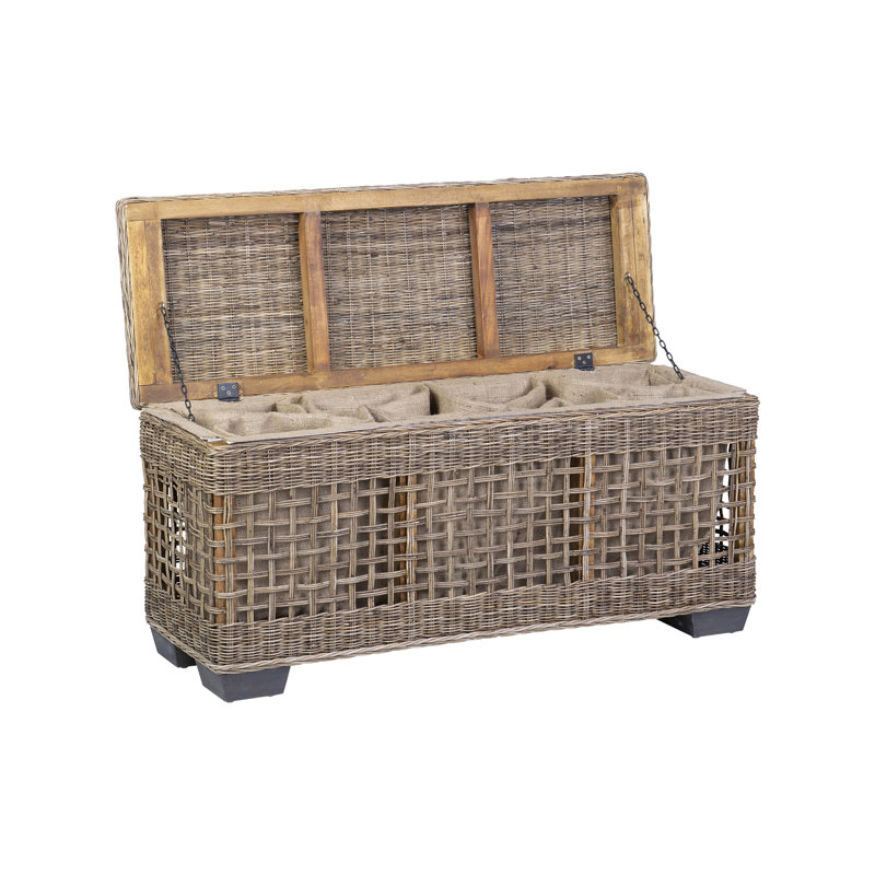 Birch Lane™ Siesta Wicker Storage Bench & Reviews | Wayfair