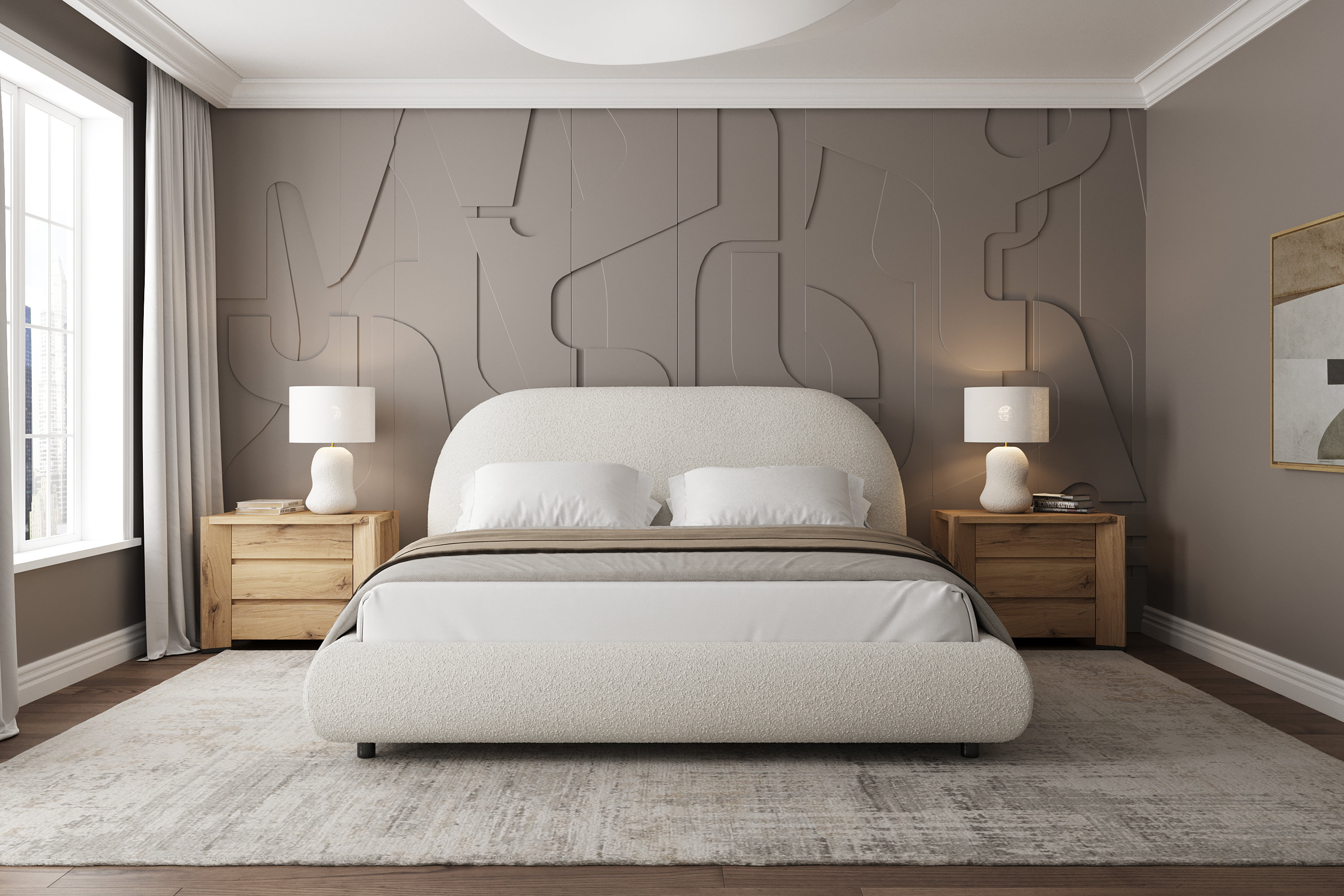 Latitude Run® Wrexham Modern Upholstered Burgas Bed with Rounded ...