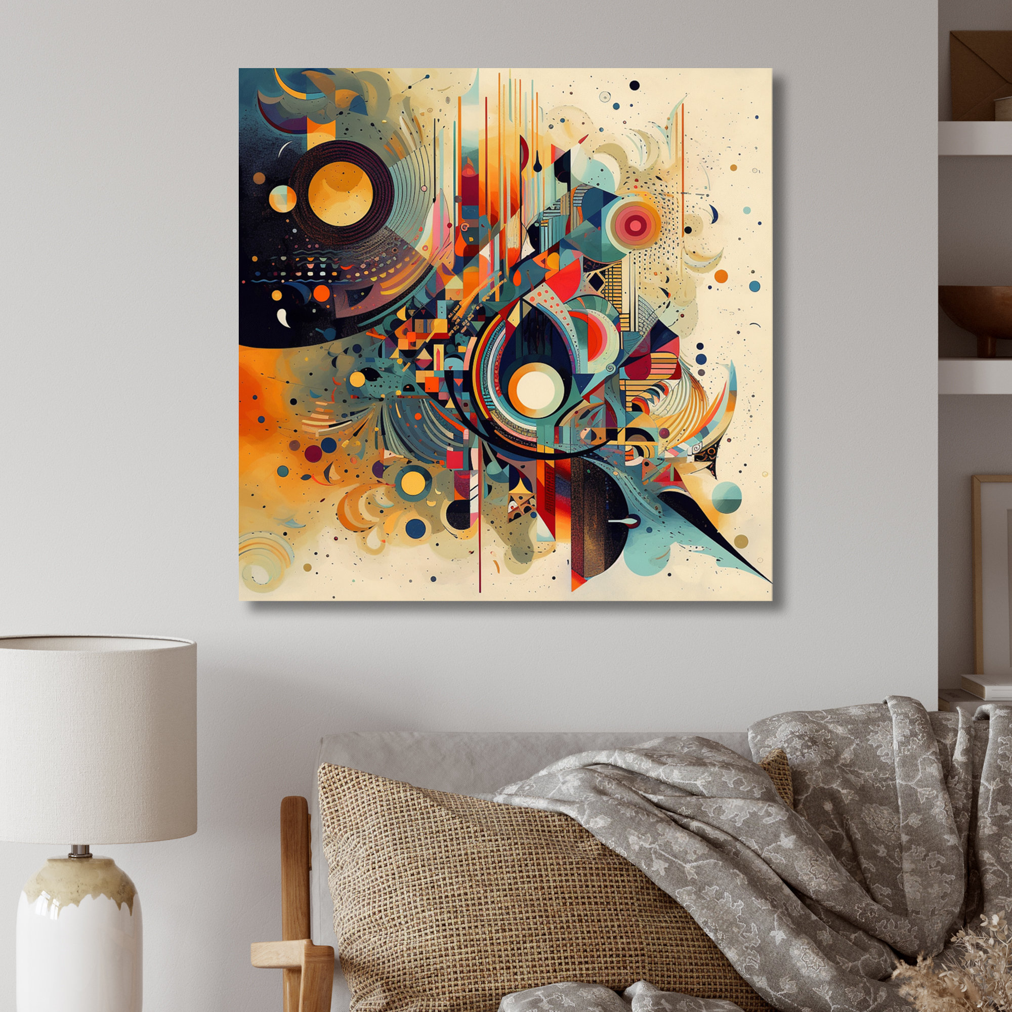 Ivy Bronx Orange Retro Vibe Background II - Unframed Graphic Art on ...