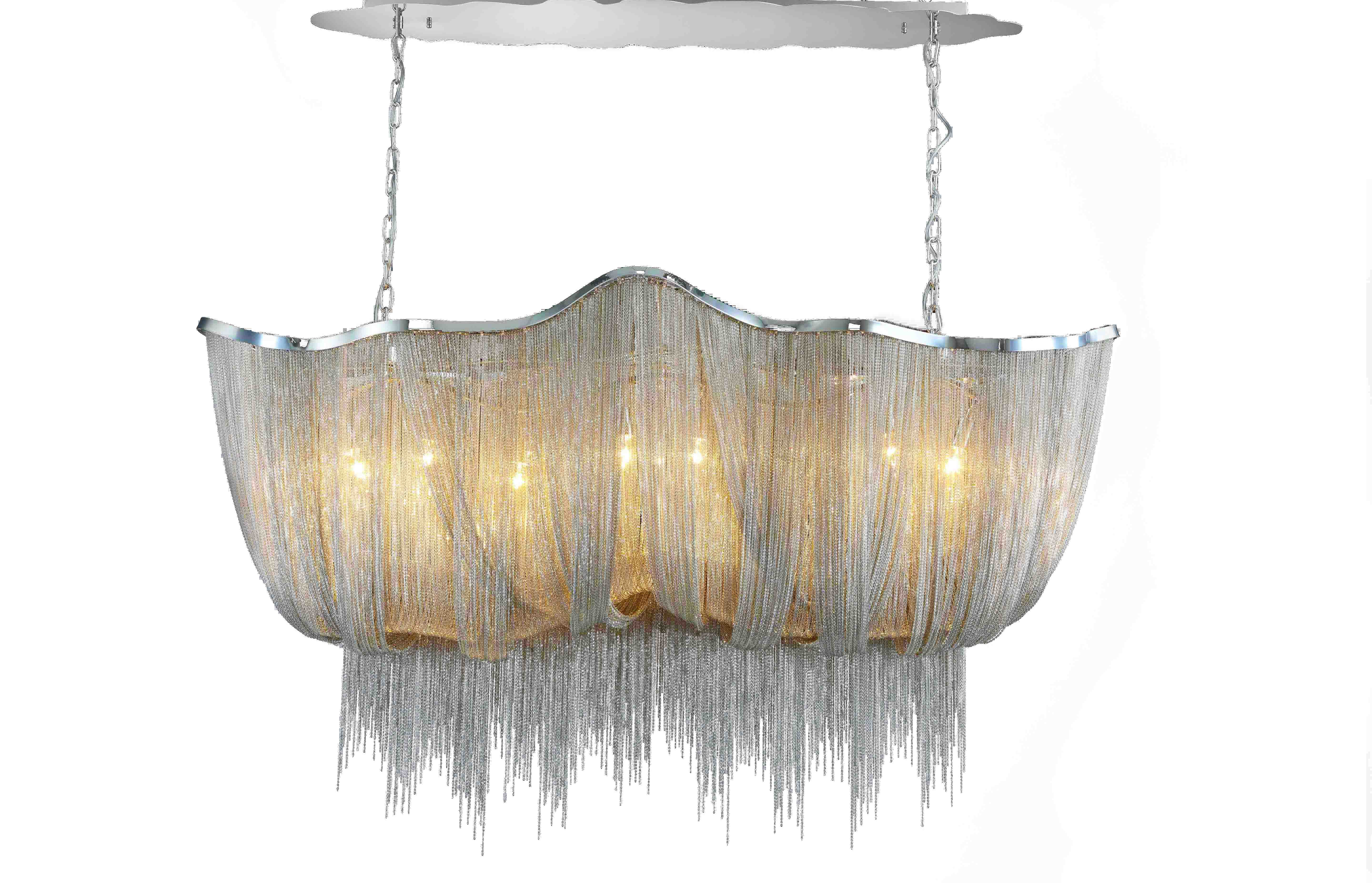 Rosdorf Park Jomaira 8-Light Chrome Chain Lighting With Iron Chain ...