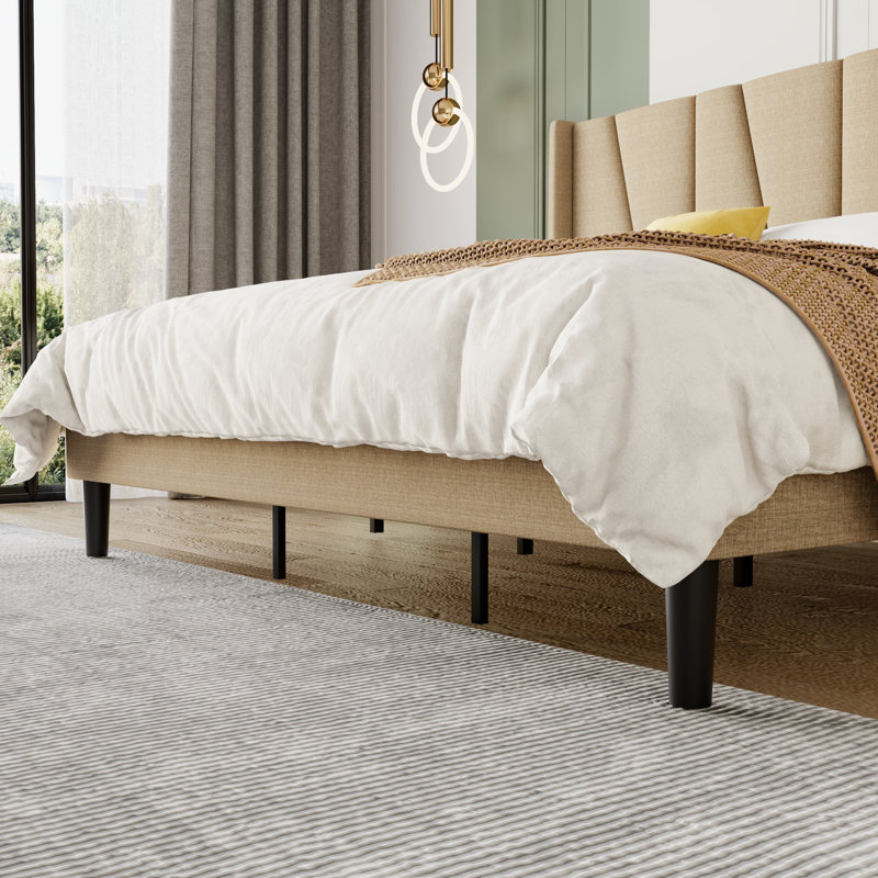 Latitude Run® Gyda Upholstered Wingback Bed | Wayfair