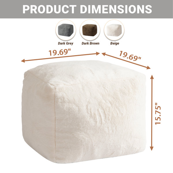 Trule Memory Foam Ottoman Pouf Footrest - 15.8"(h) Thick Supportive ...