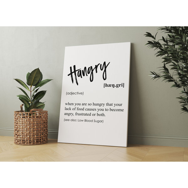 Happy Larry Lexicon Sayings Hangry - Wrapped Canvas Typography ...