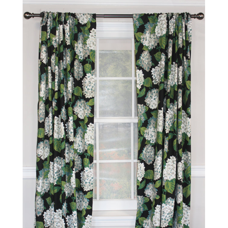 RLF Home Hydrangea Cotton Blend Room Darkening Curtain Pair & Reviews ...