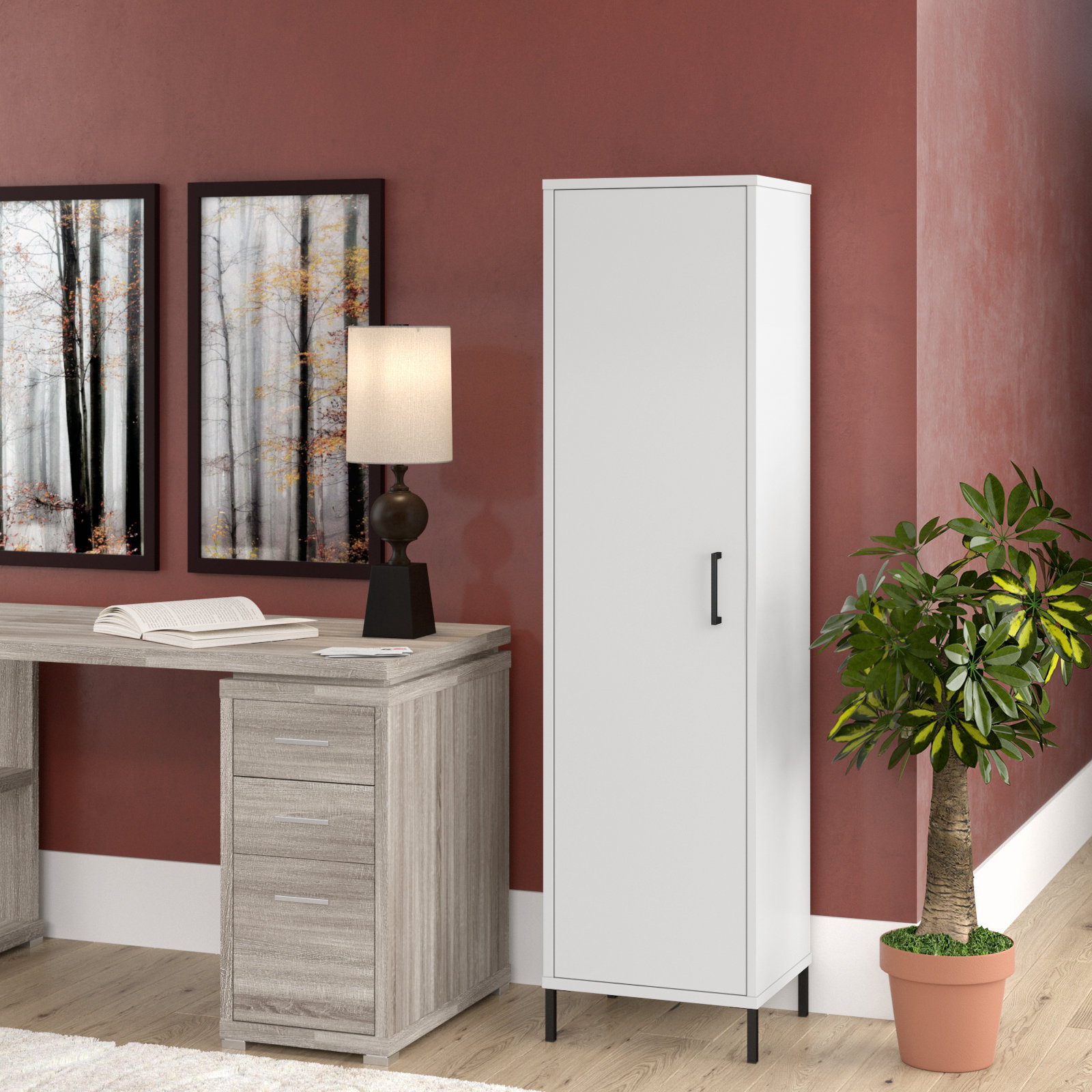 Wade Logan Caleshia Narrow Storage Cabinet with Door & Reviews ...