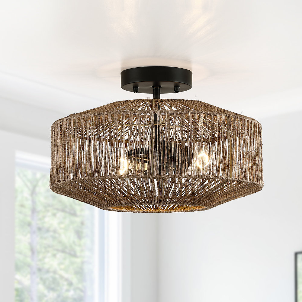 Bay Isle Home™ Breah Rattan Semi Flush Mount & Reviews - Wayfair Canada