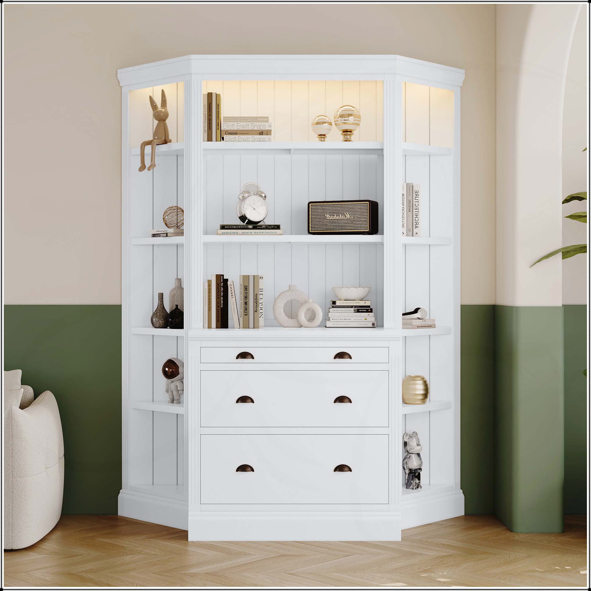 Home Versatile Tall Bookshelf with Multiple Features for Various Rooms ...