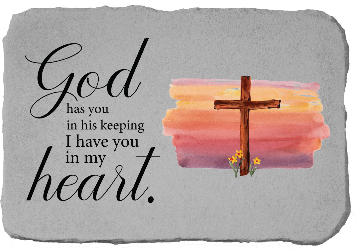 Trinx Kay Berry God Has You Garden Stone (Colored Cross) | Wayfair