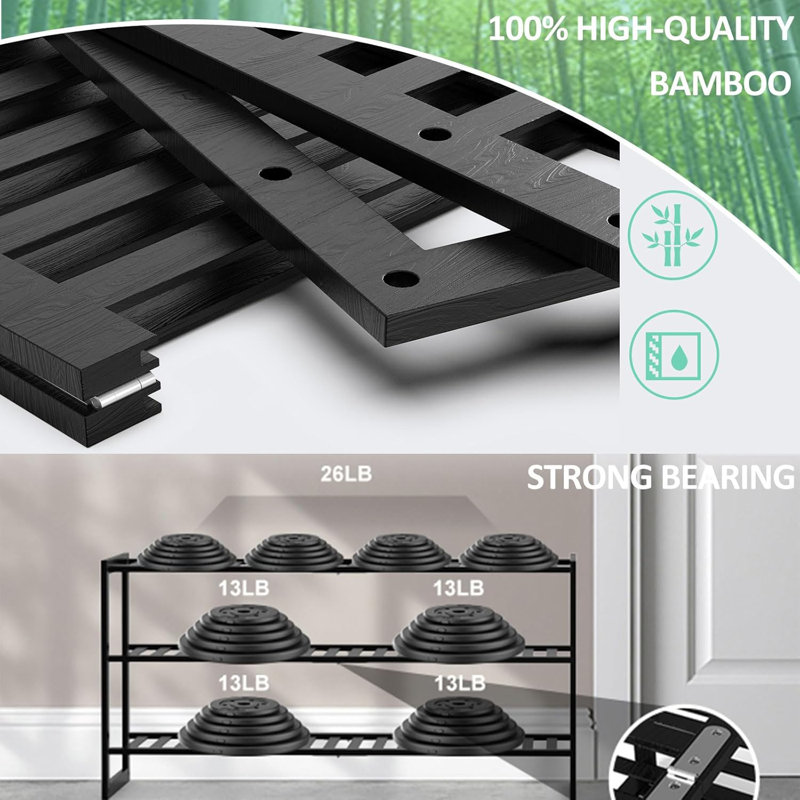 George Oliver 3-tier Stackable Bamboo Shoe Rack | Wayfair