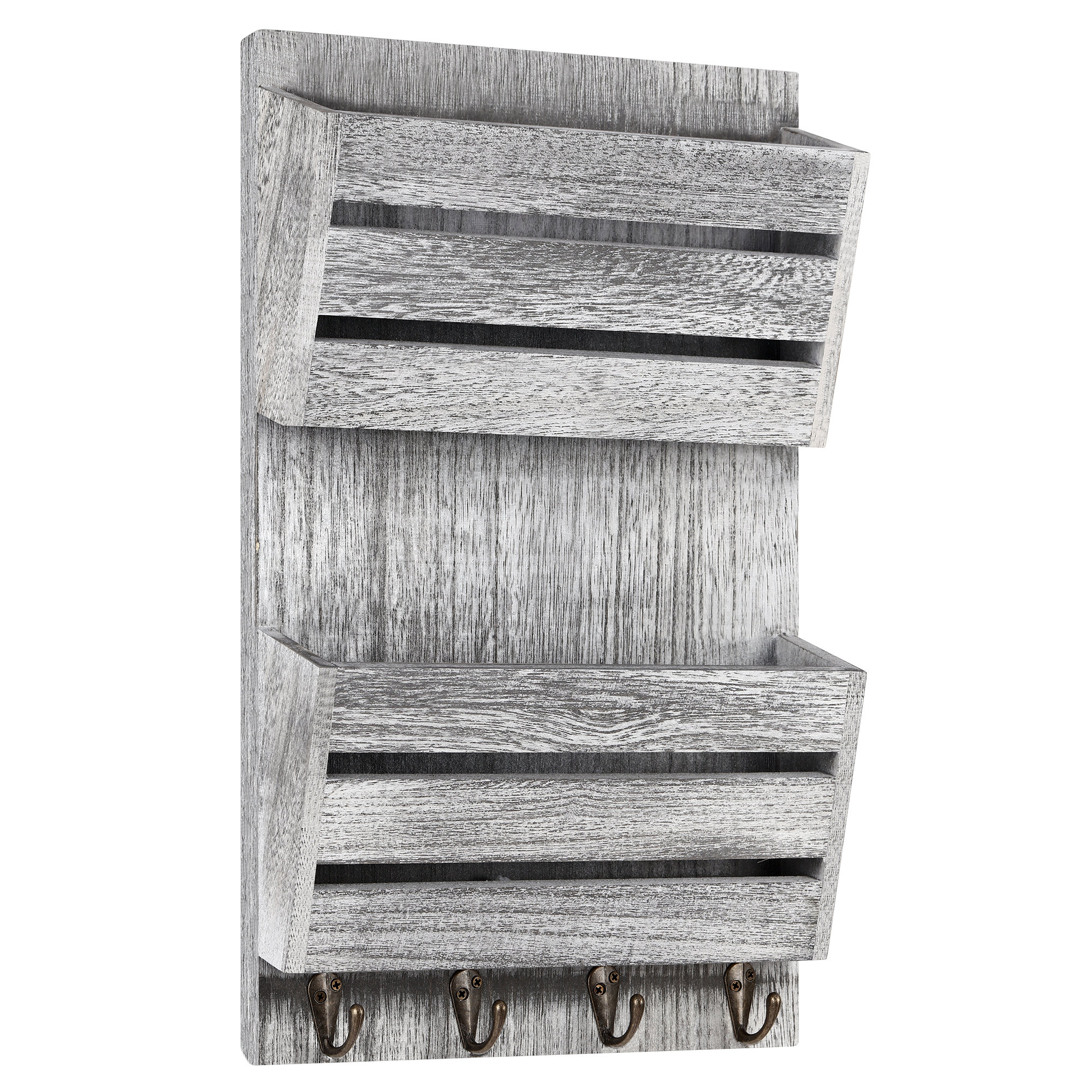 Gracie Oaks Wall Mount Double Layer Letter Slot Wall Mount Off-White ...