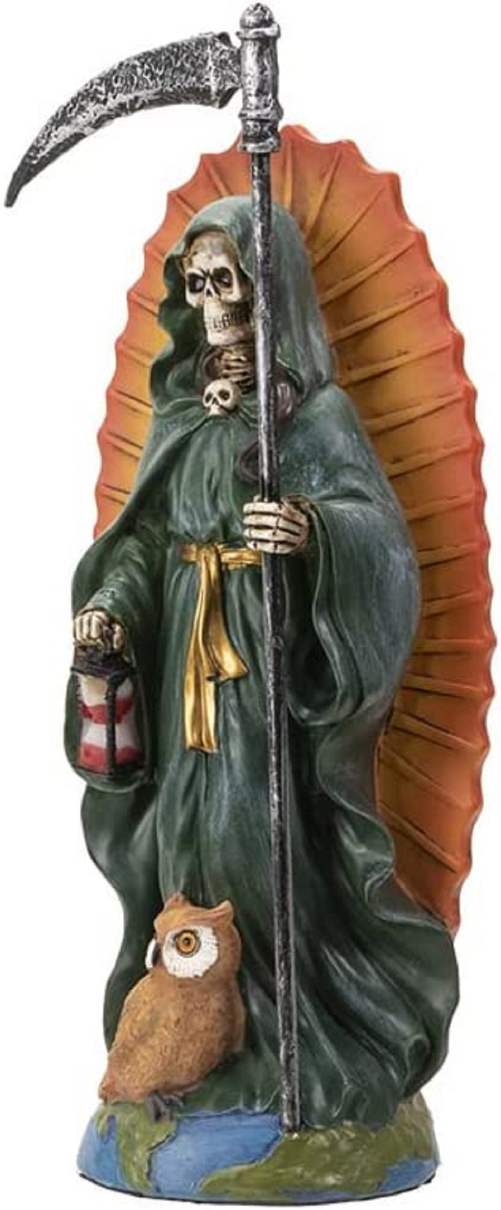 Trinx Hardden Standing Gold Santa Muerte Skeleton with Scythe Hourglass ...