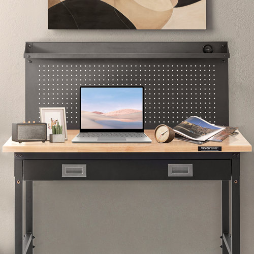 VEVOR 48"W Adjustable Height Wood Top Workbench | Wayfair