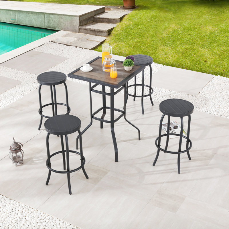 Red Barrel Studio® Square 4 - Person 24.8" Long Bar Height Dining Set ...