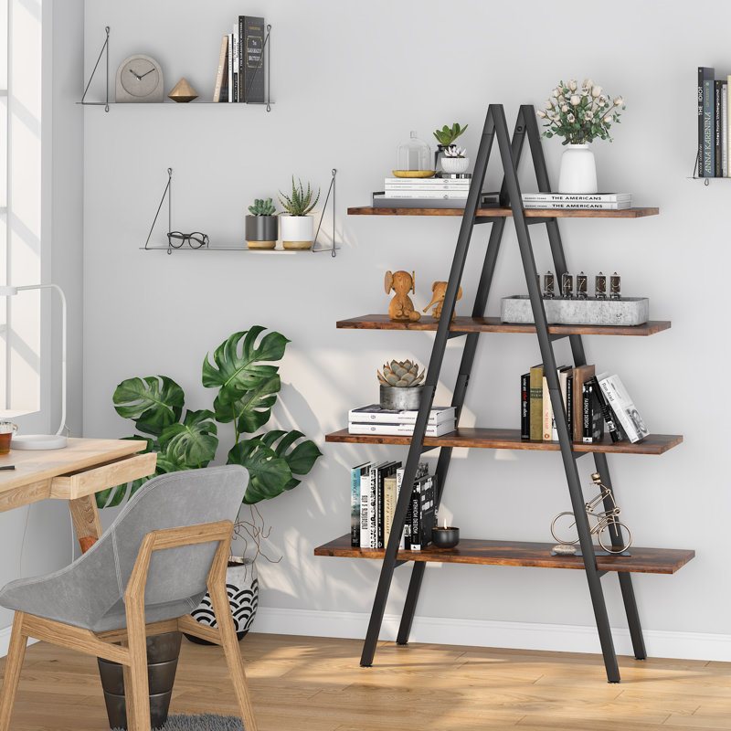 17 Stories Knightsen 65" H x 35" W Steel Ladder Bookcase & Reviews ...