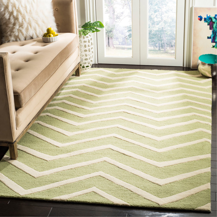 Ebern Designs Sanyla Hand Tufted Wool Chevron Rug & Reviews | Wayfair