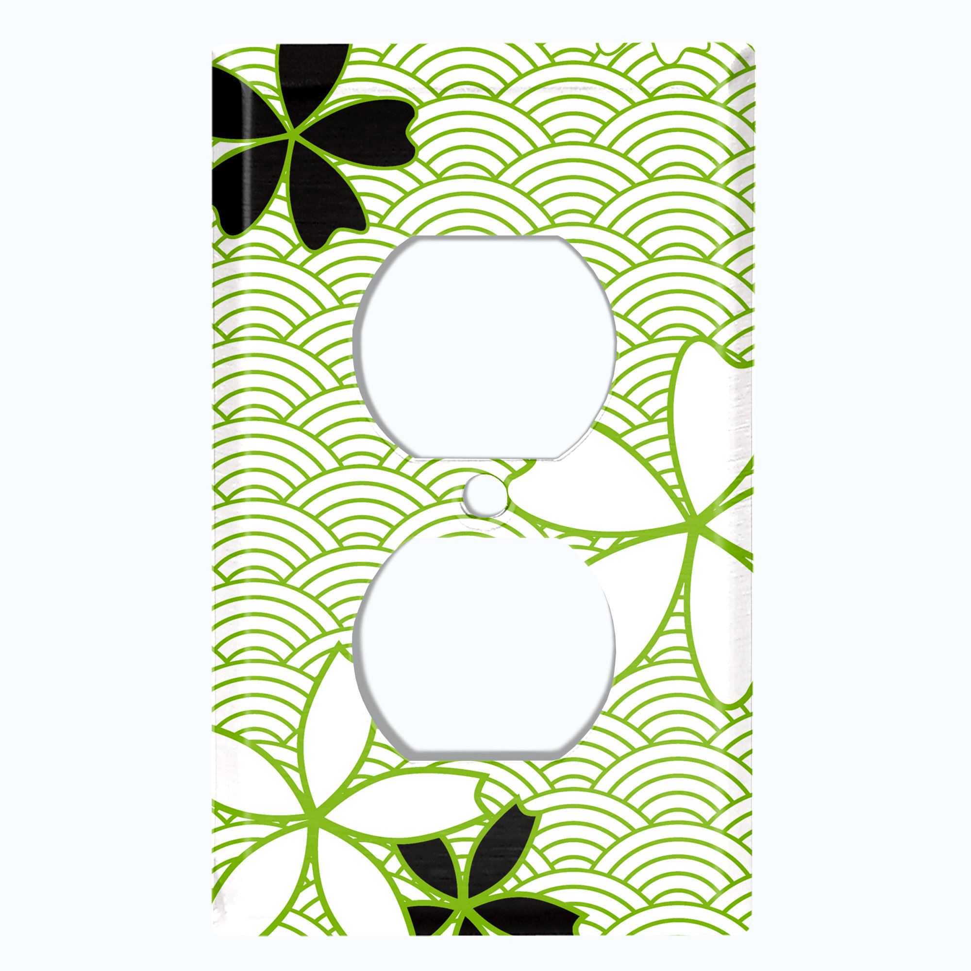 WorldAcc Metal Light Switch Plate Outlet Cover (Japanese Pattern Flower ...