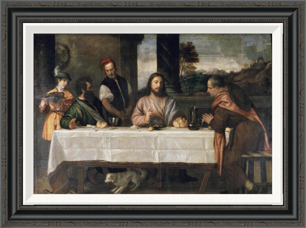 Global Gallery Supper at Emmaus by Titian - Picture Frame Print on ...
