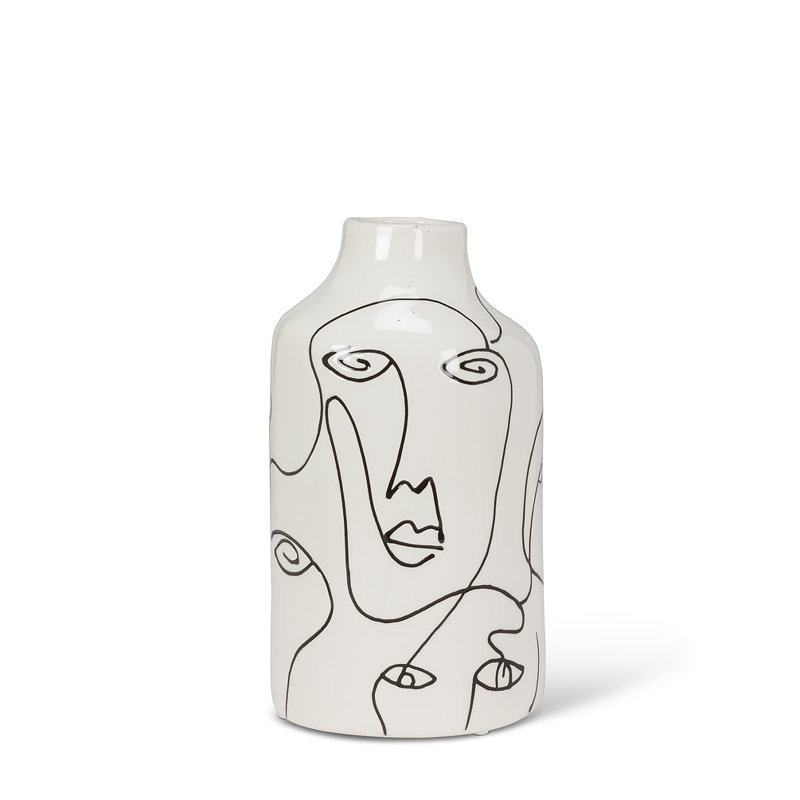 Ivy Bronx Abstract Faces Vase | Wayfair