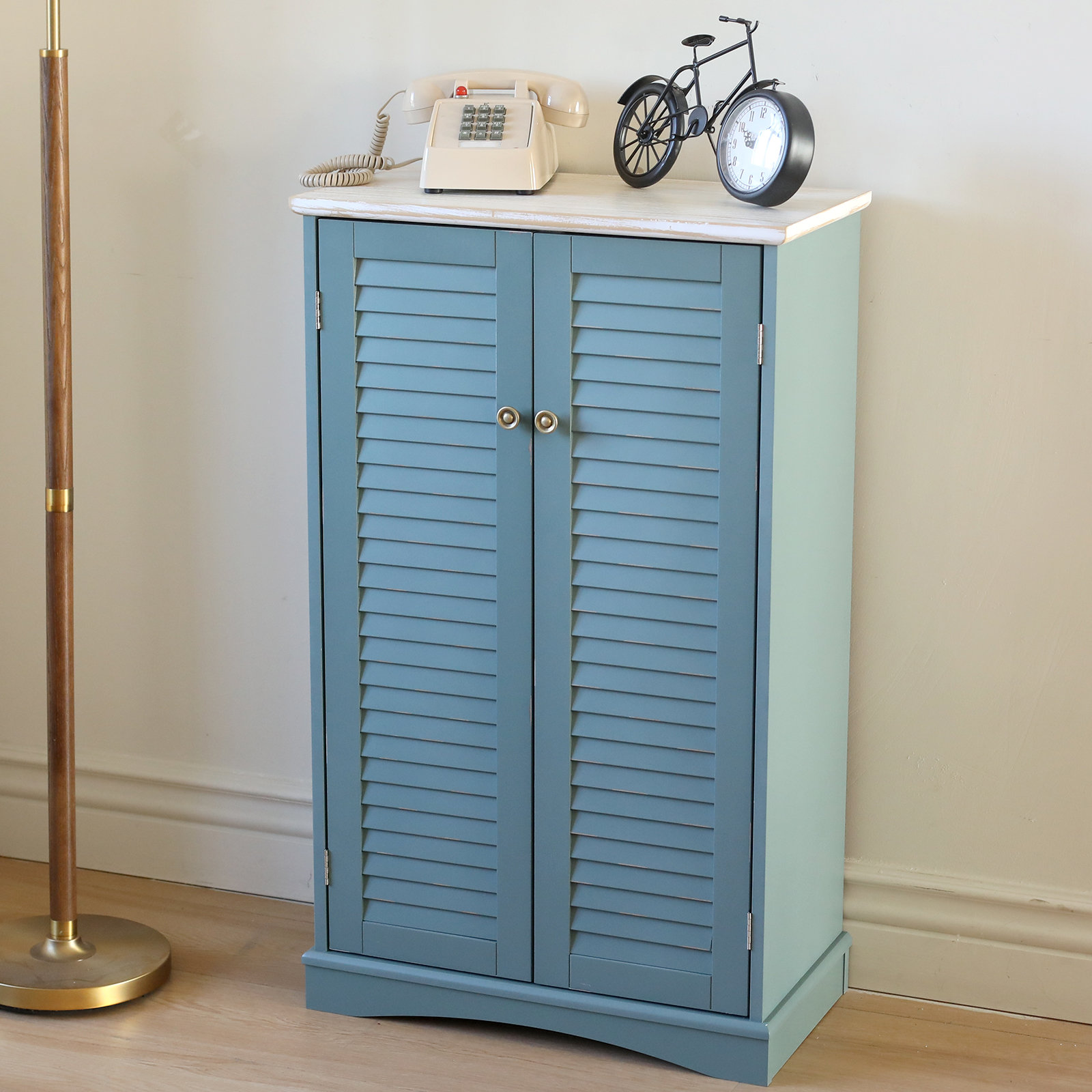 Winston Porter Farmhouse Shutter Door Storage Accent Cabinet Chest ...