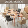 George Oliver Solid Wood Dining Table for 6 People, Long Rustic ...